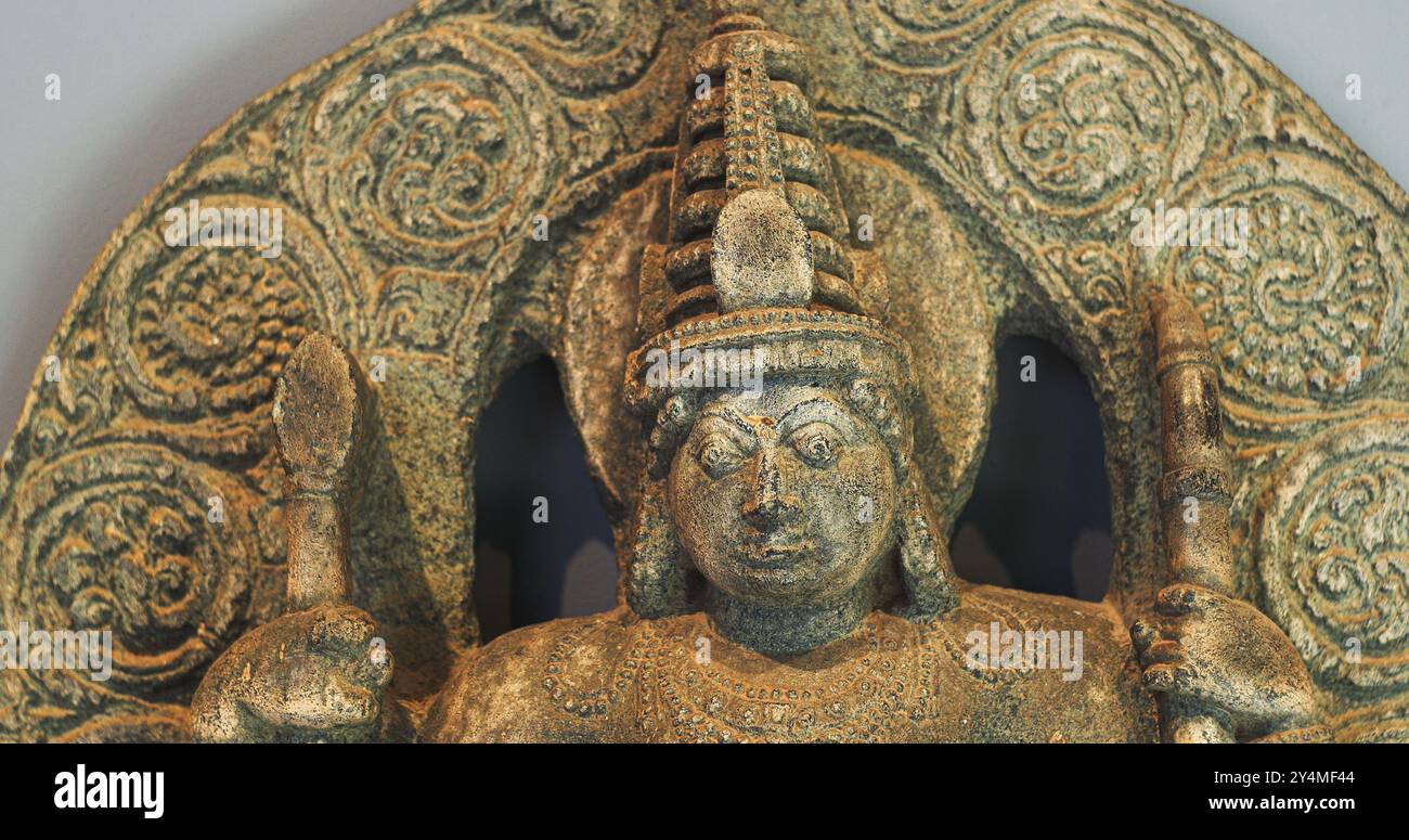Close-up View on Ancient Statue Of Bhairava Or Frightful, Or Kala ...