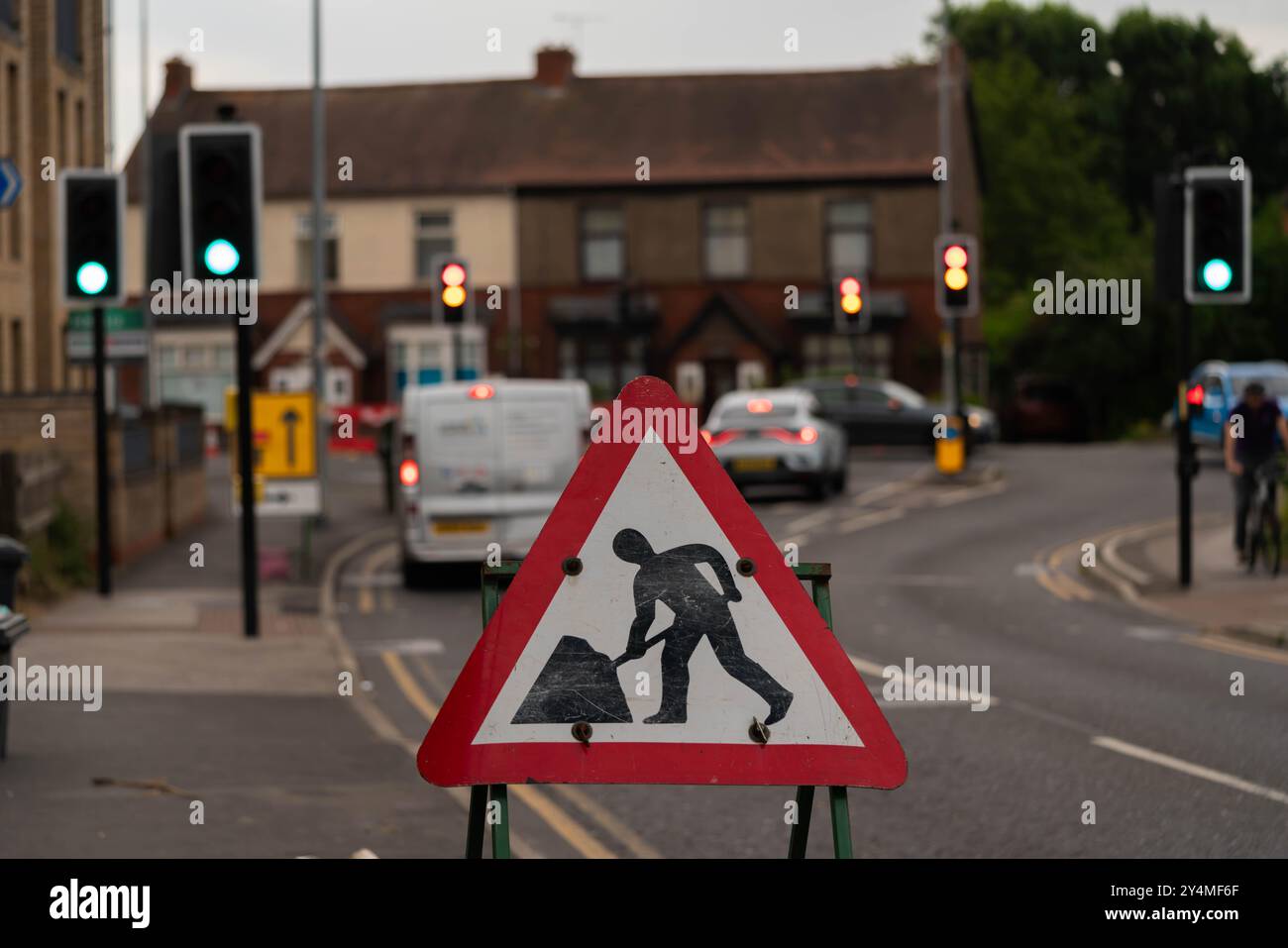 Road works, skid risk, re-surfacing, carriageway, stone chippings, grit ...
