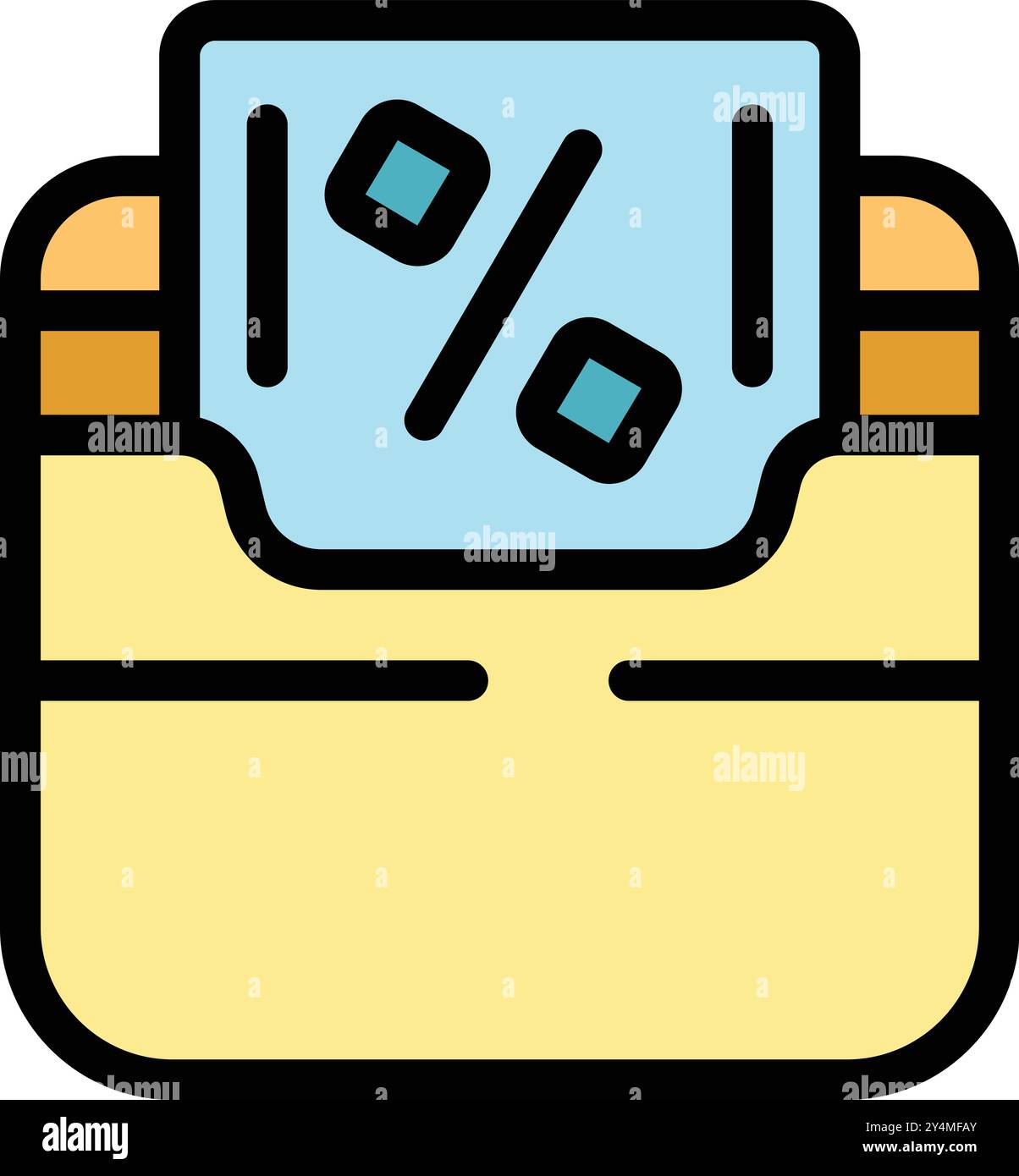 Vector illustration of a wallet showing interest rate icon perfect for ...