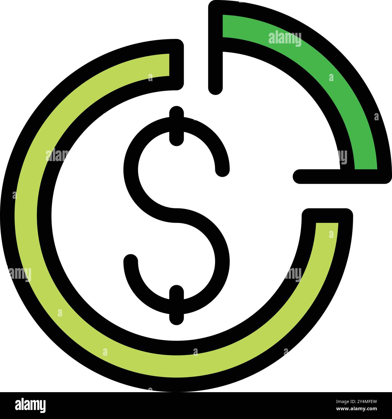 Circular economy icon representing the continuous cycle of money flow ...