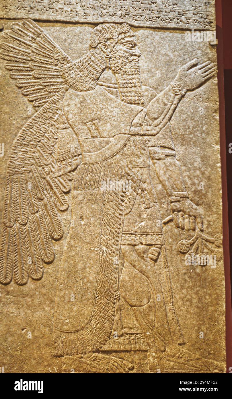 Winged Figure. Architectural Fragment Of Panel From Northwest Palace Of ...