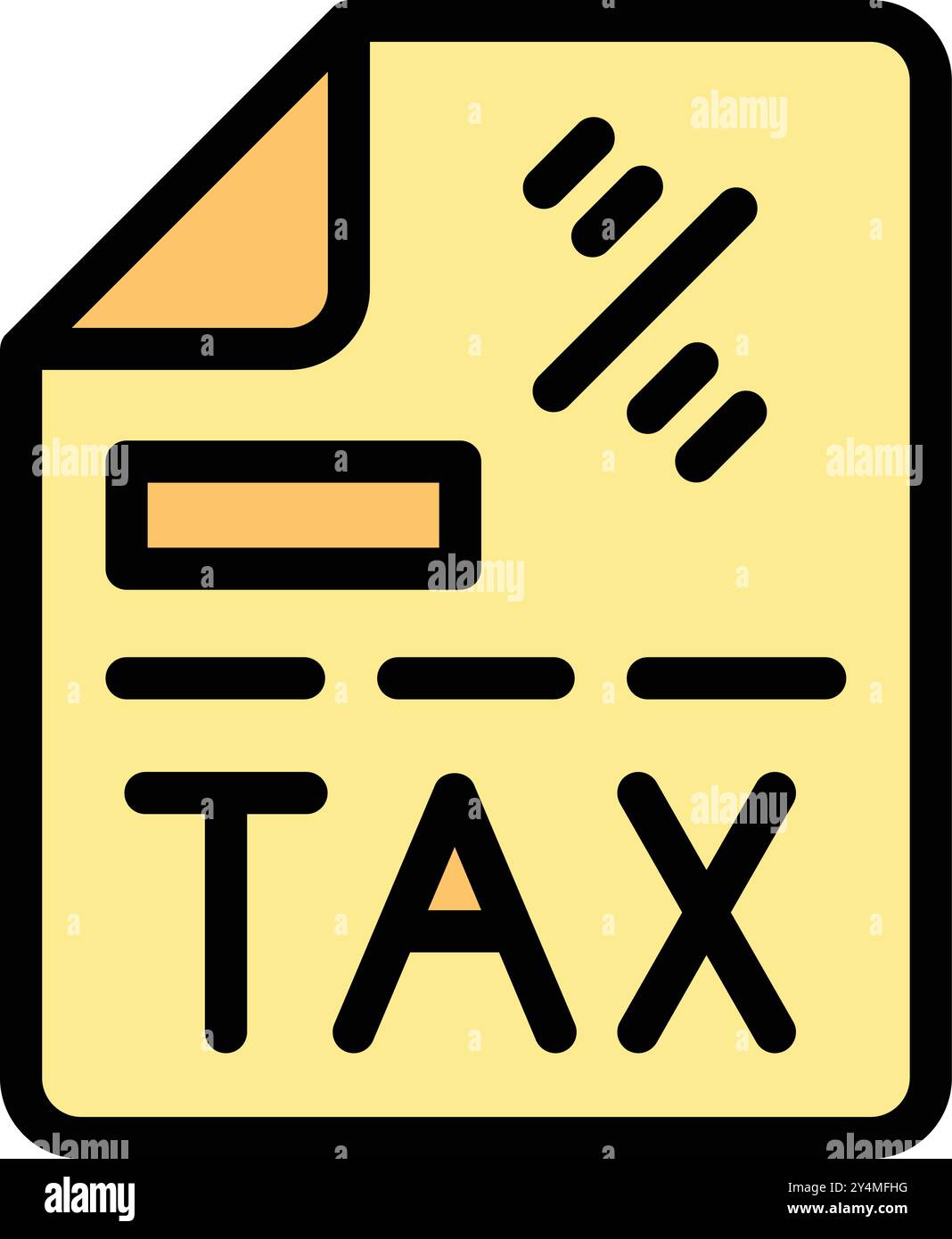 This vector illustration features a tax form, symbolizing financial ...