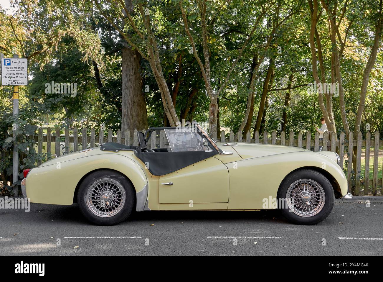 Triumph TR3 1959 English classic sport car in yellow. England UK Stock ...