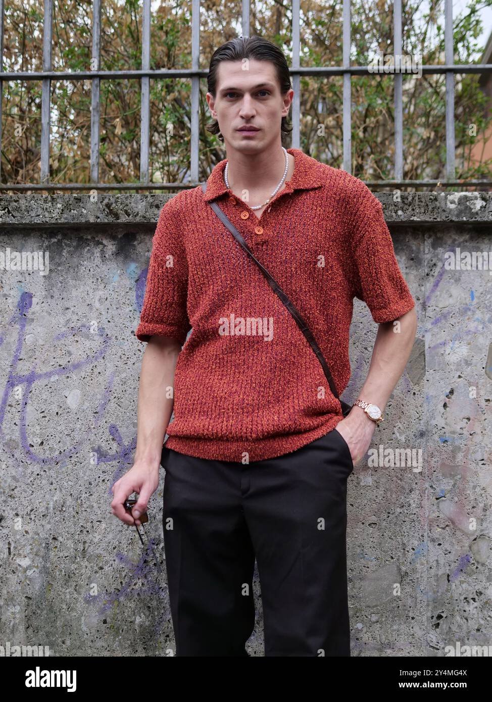 Edoardo Sebastianelli after the Hugo Boss fashion show at Milan Fashion ...
