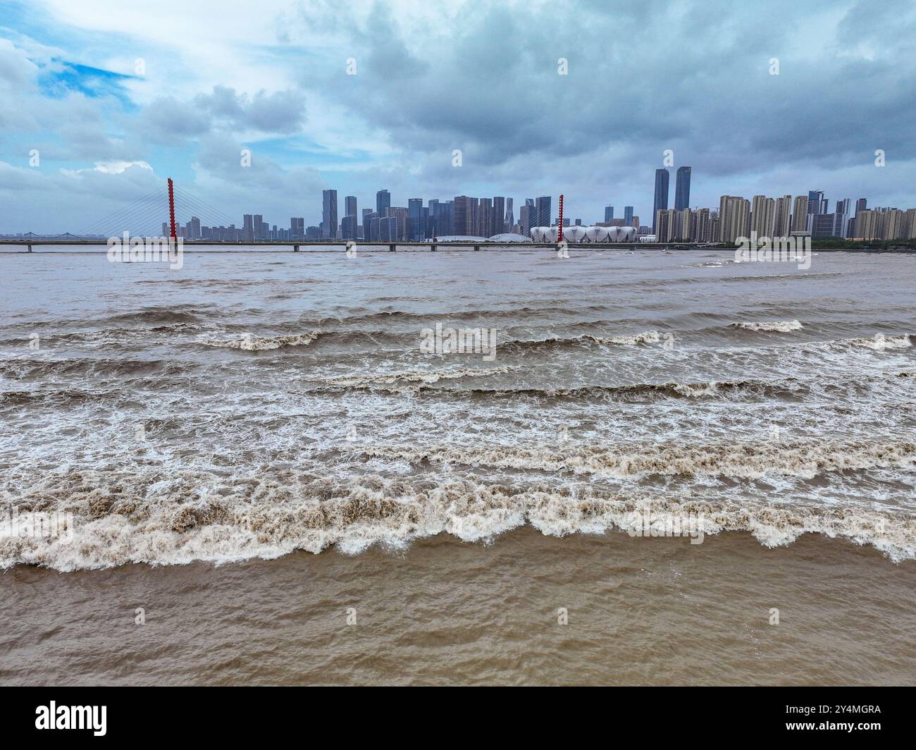 Hangzhou. 19th Sep, 2024. This aerial drone photo taken on Sept. 19 ...