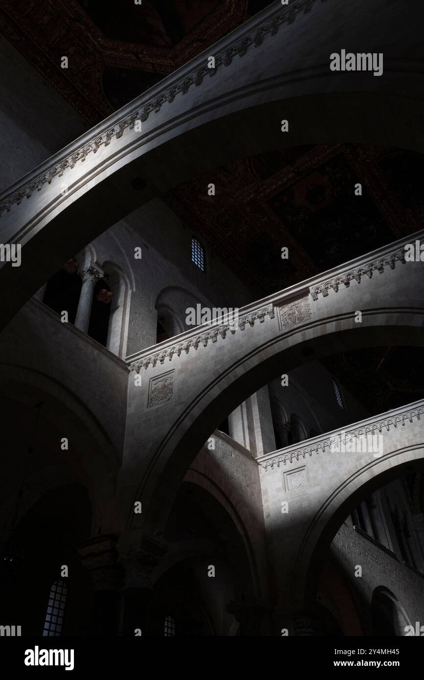 Bari- Italy- April 19th 2023. Renaissance architecture detail interior ...