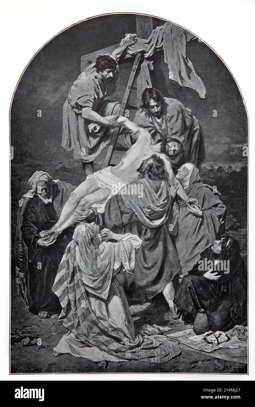 Illustration of The Descent from the Cross (Gospels)from Painting by J ...