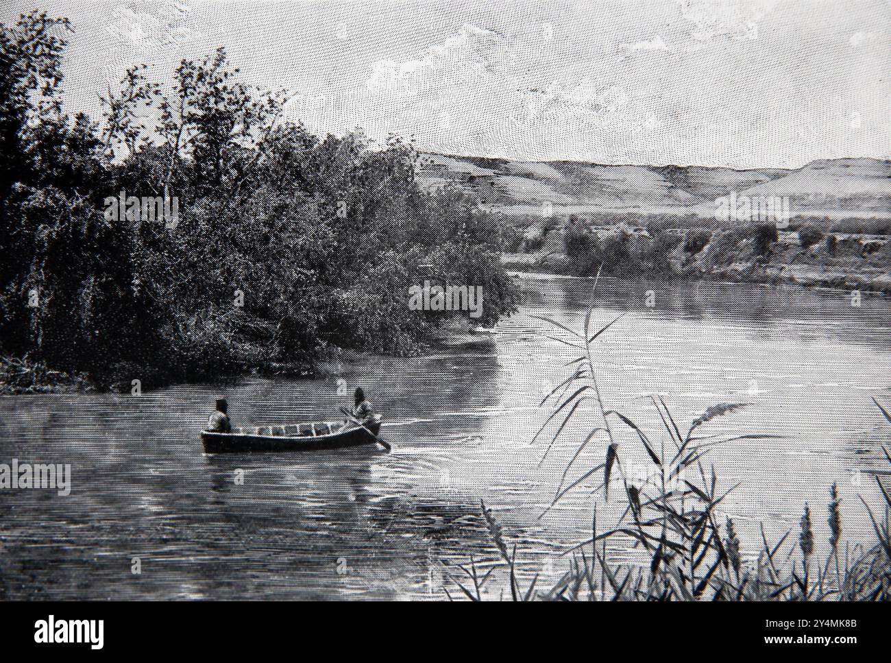 19th Century Historical Photograph of The View of the Jordan River in ...