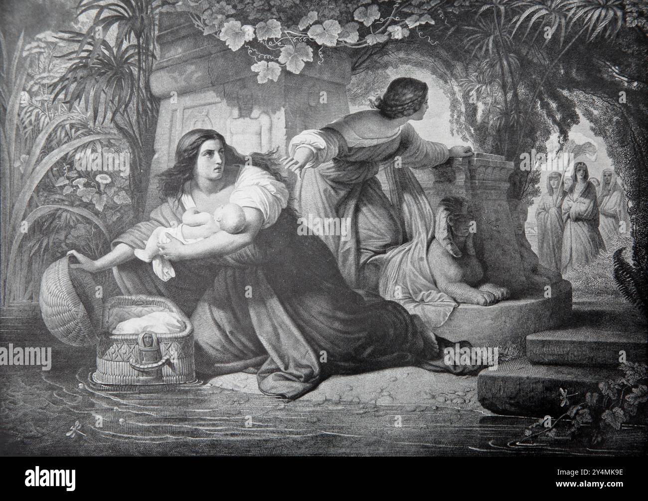 Pharaoh's Daughter Finding Moses in the Bullrushes (Exodus) from the ...