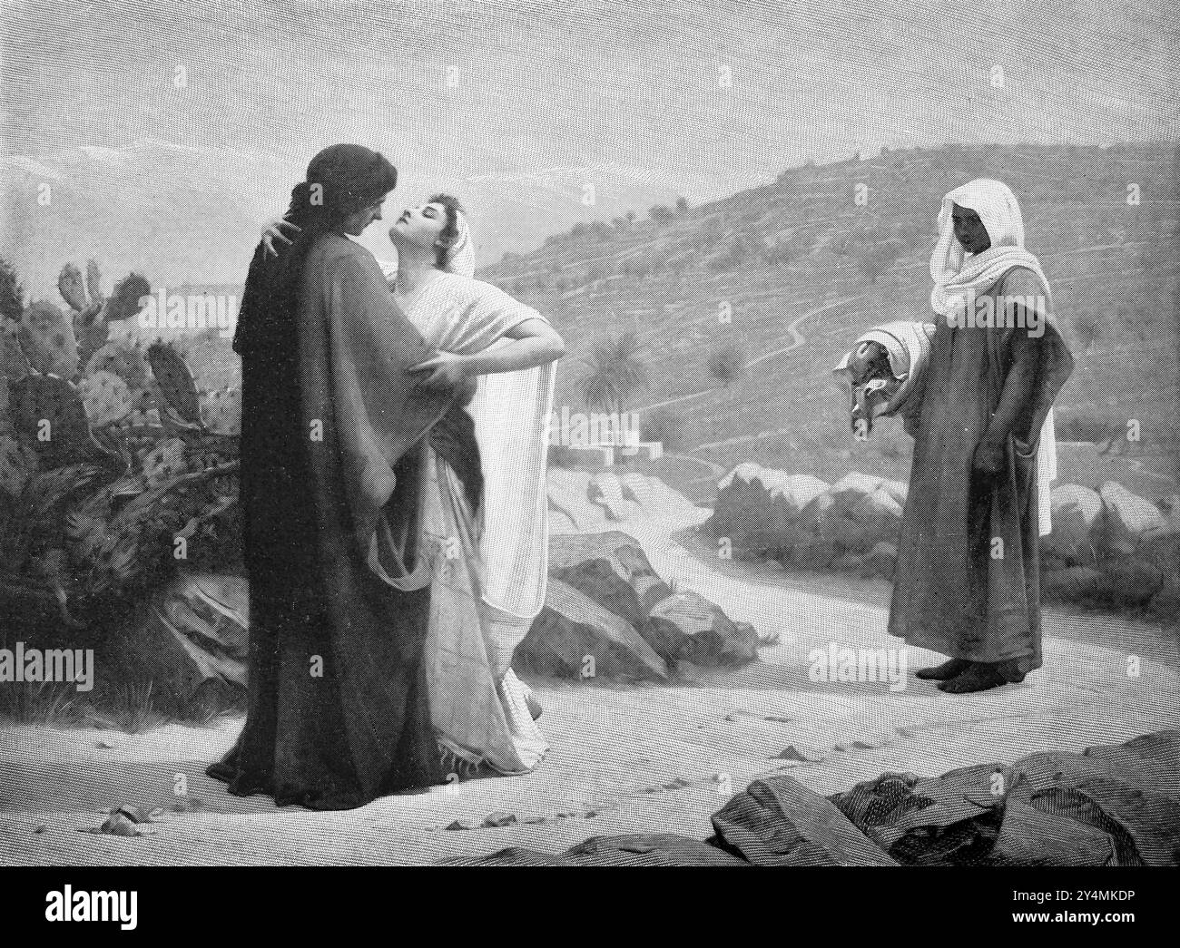 Ruth and Naomi from painting by P.H. Calderon- Naomi Set Out to return ...