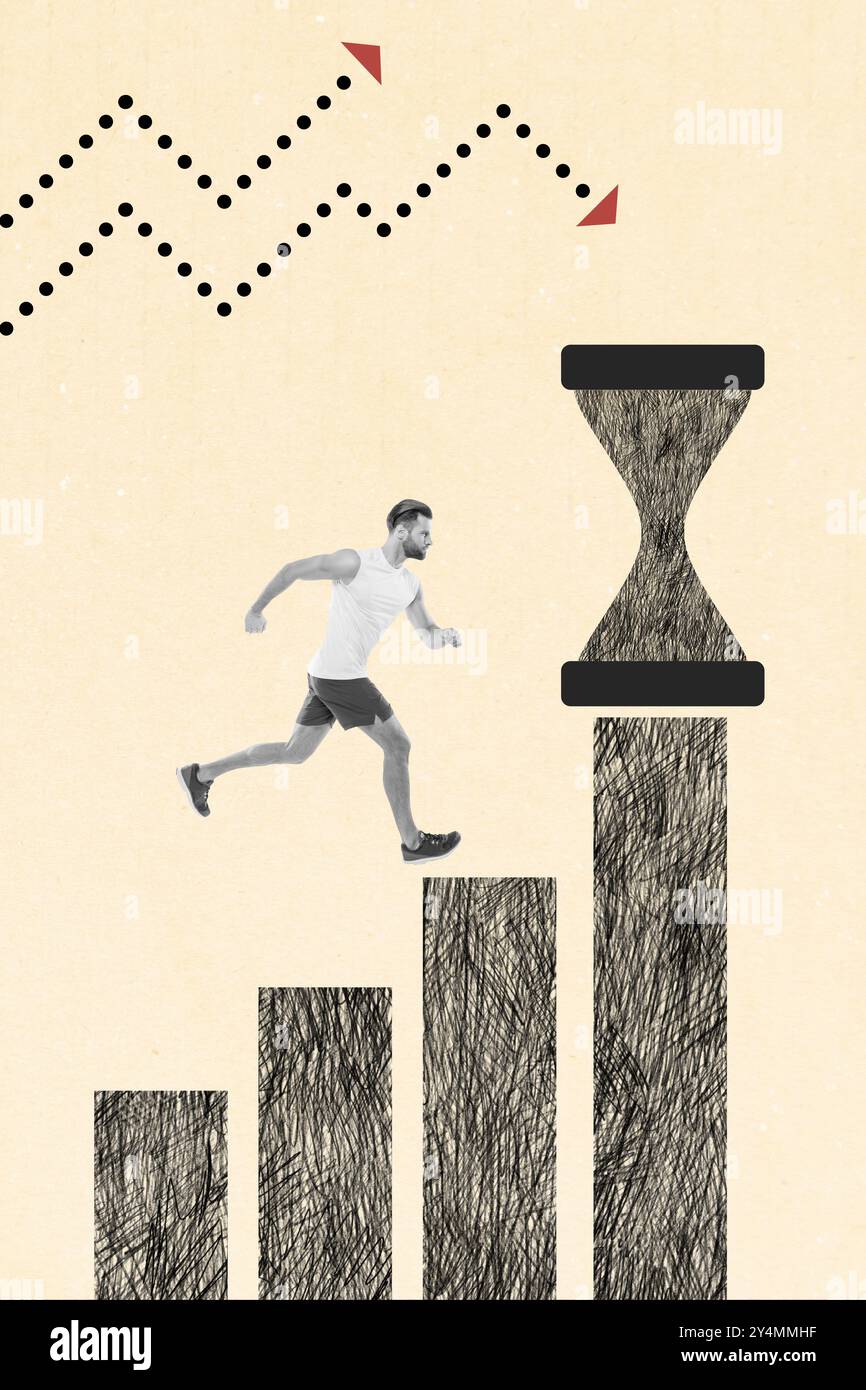 Vertical poster collage young sportsman persistence achieve goal aim ...