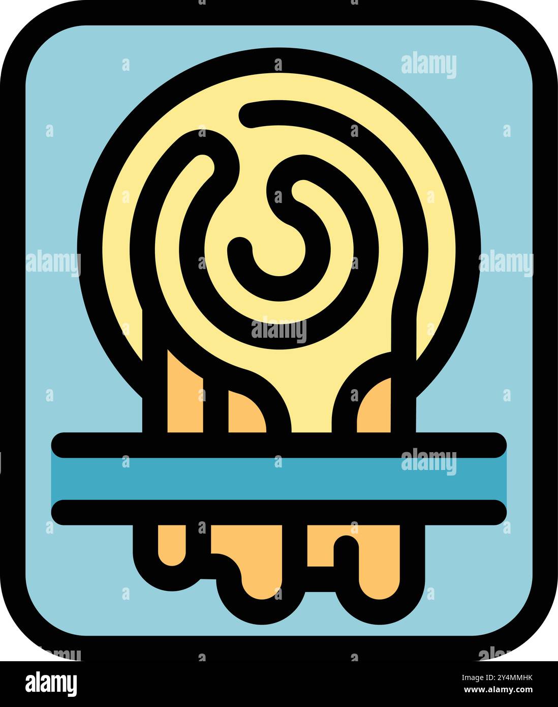 Vector icon of butter melting, slowly changing its physical form from ...