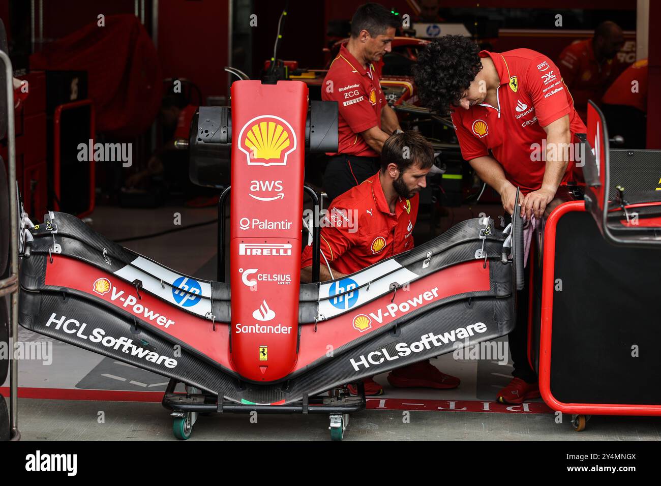 Scuderia Ferrari SF-24, mechanical detail front wing mechanic ...