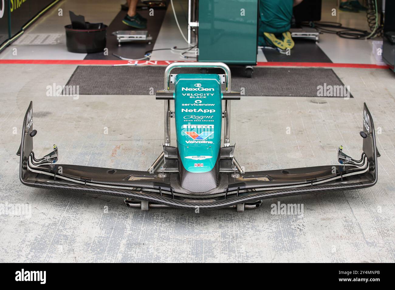 Aston Martin F1 Team AMR23, mechanical detail front wing during the ...