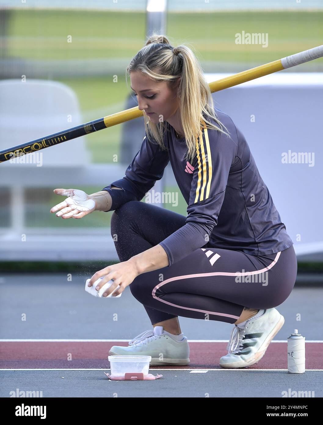 Molly Caudery of Great Britain warming up before competing in the women ...