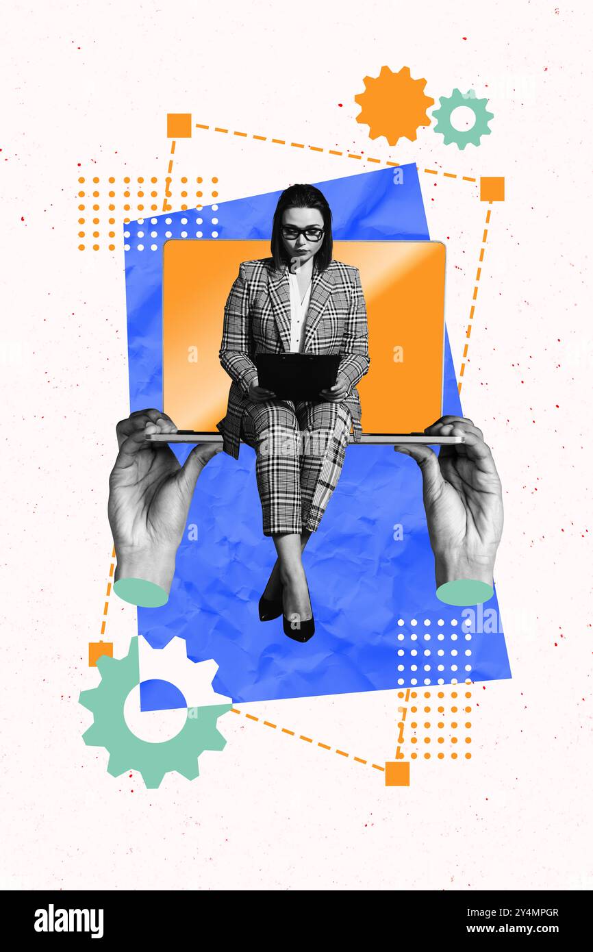 Vertical collage businesswoman project manager company secretary ...