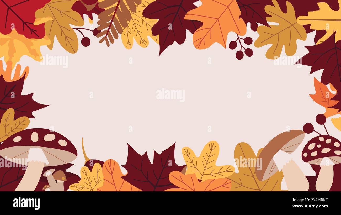 Colorful fall autumn leaves and branches frame Stock Vector Image & Art ...