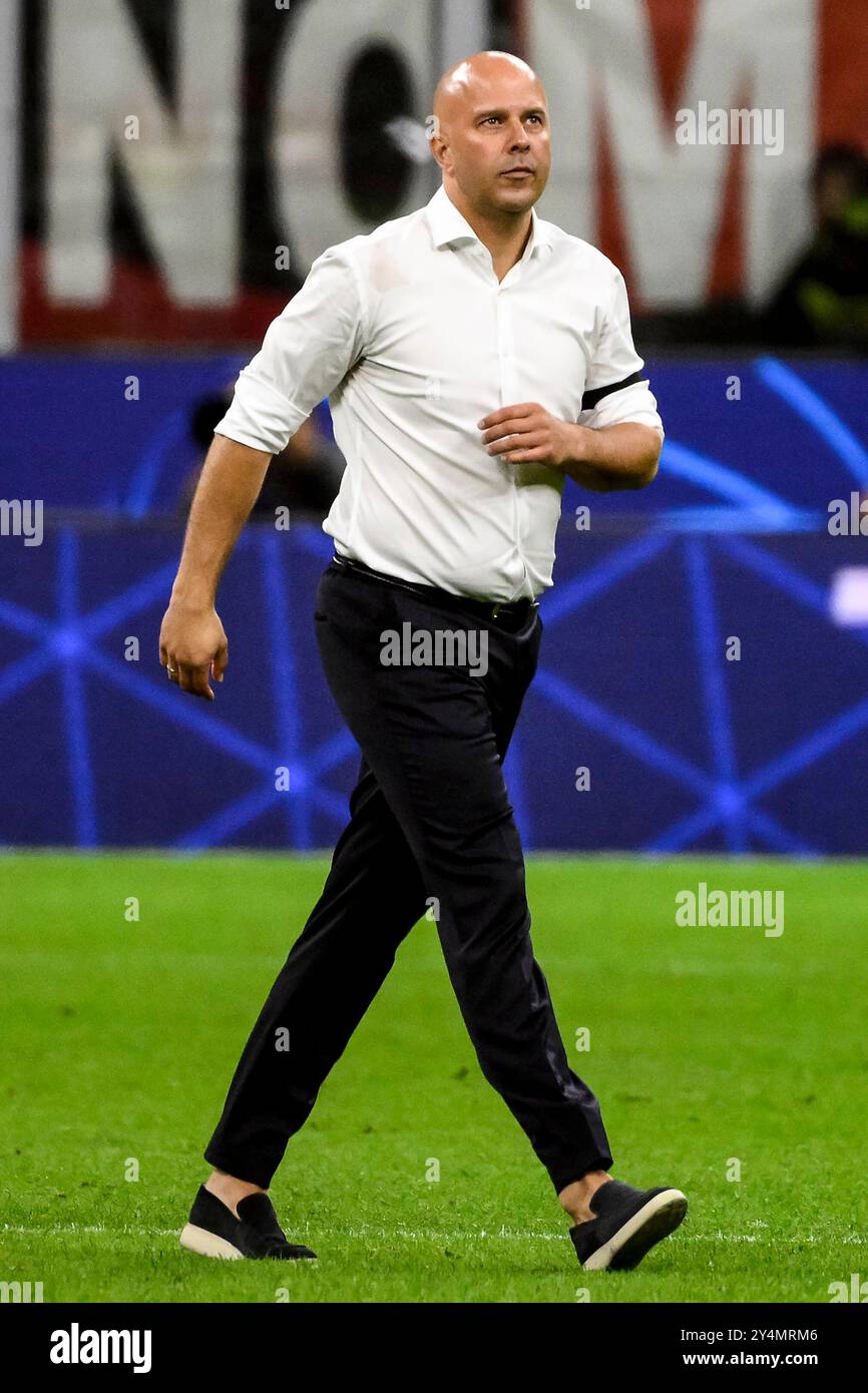 Arne Slot, head coach of Liverpool FC, at the end of the UEFA Champions ...