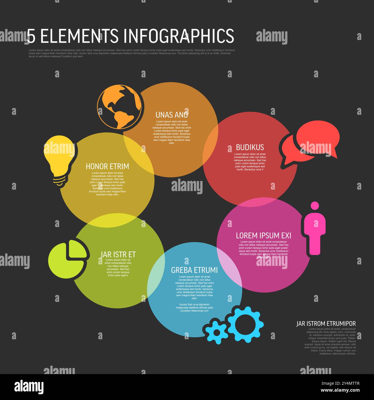 Fresh Colorful Infographic multipurpose Template with Six Rainbow ...