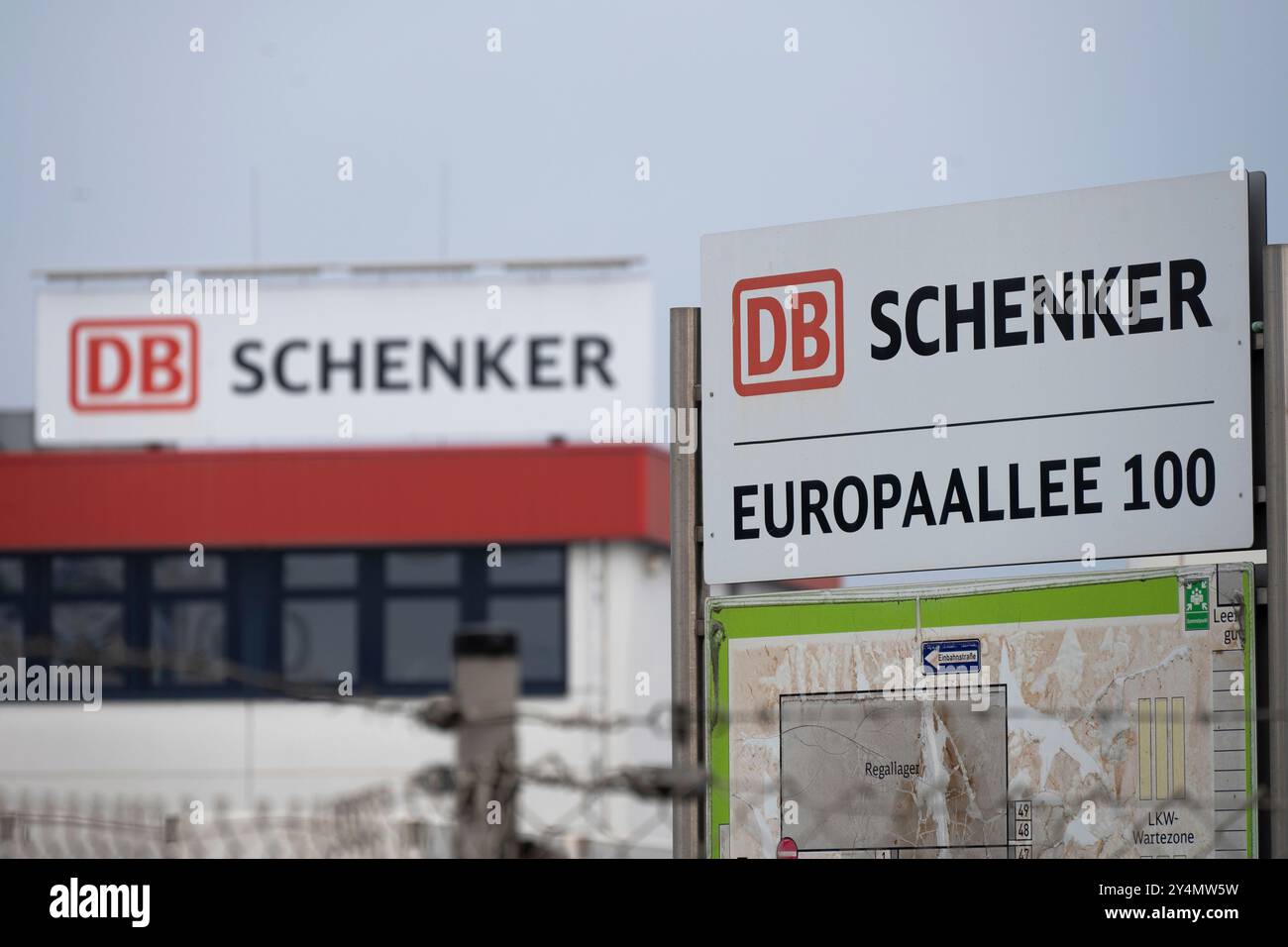 Exterior view of the DB Schenker goods distribution center in Duisburg ...