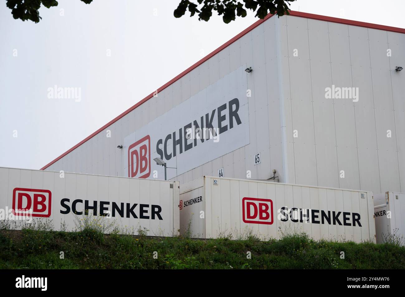 Exterior view of the DB Schenker goods distribution center in Duisburg ...