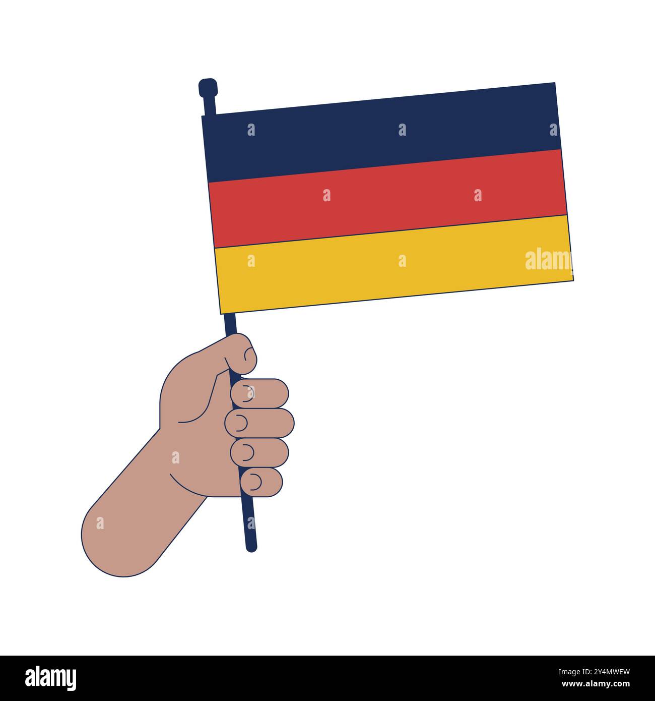 African american person hand holding national flag of germany cartoon ...