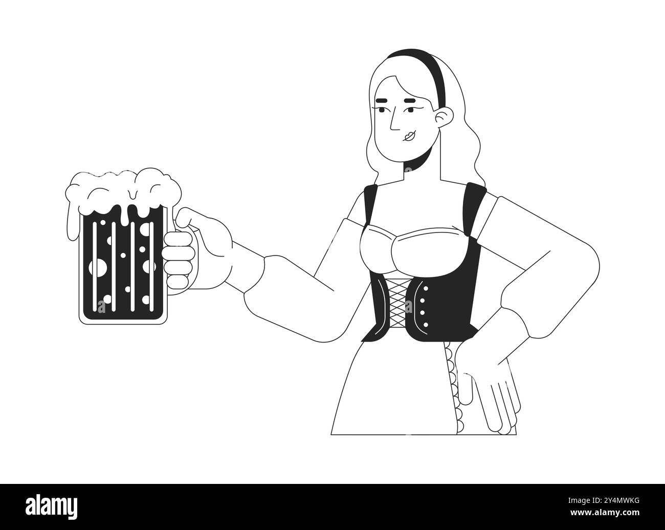Young woman drawing beer Stock Vector Images - Alamy