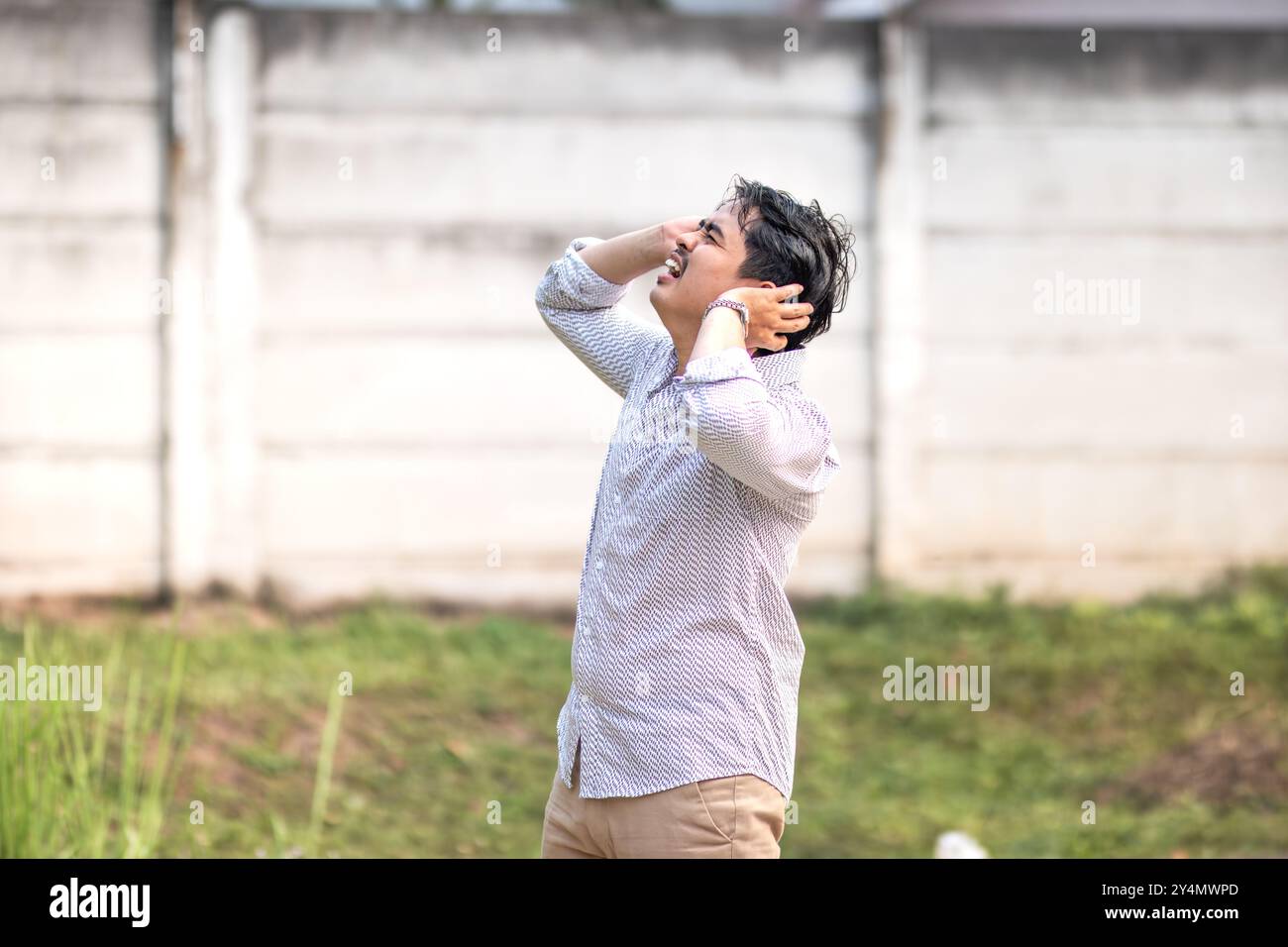 Young men yelling in frustration. Frustrated and yelling at the top of ...