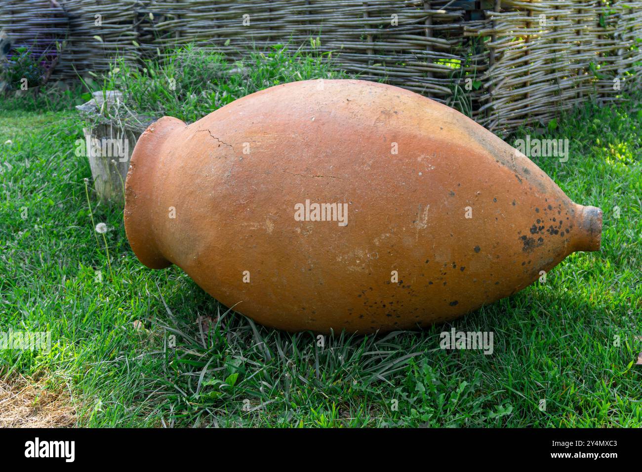 Small Kvevri Qvevri Churi on the grass - earthenware clay vessel used ...