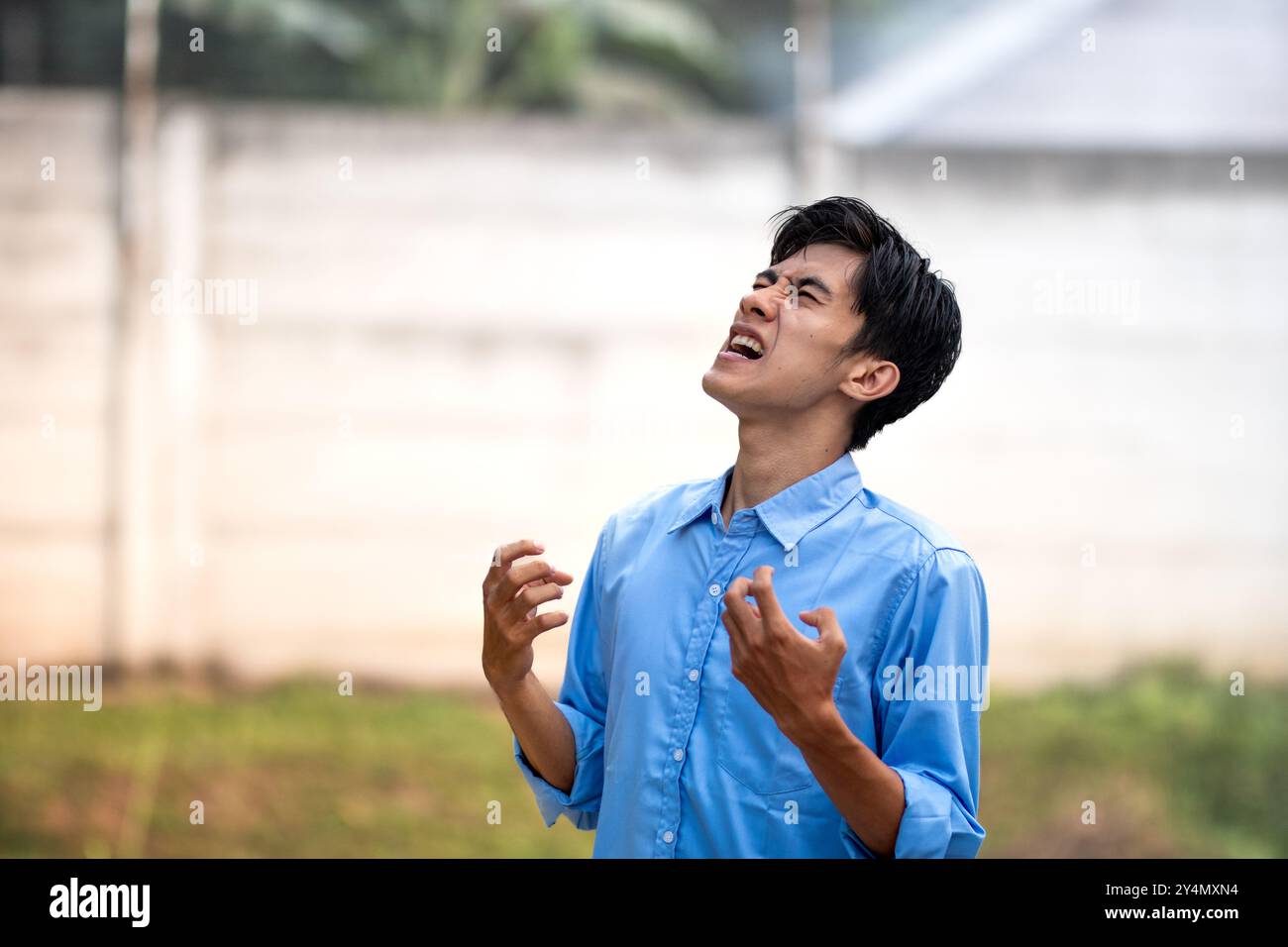 Young men yelling in frustration. Frustrated and yelling at the top of ...