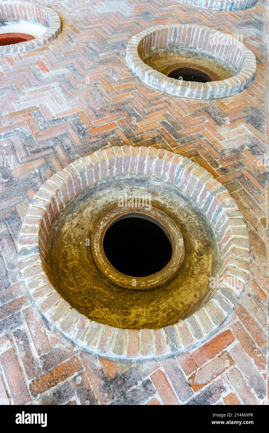 Several large Kvevri Qvevri Churi buried in the ground and lined with ...