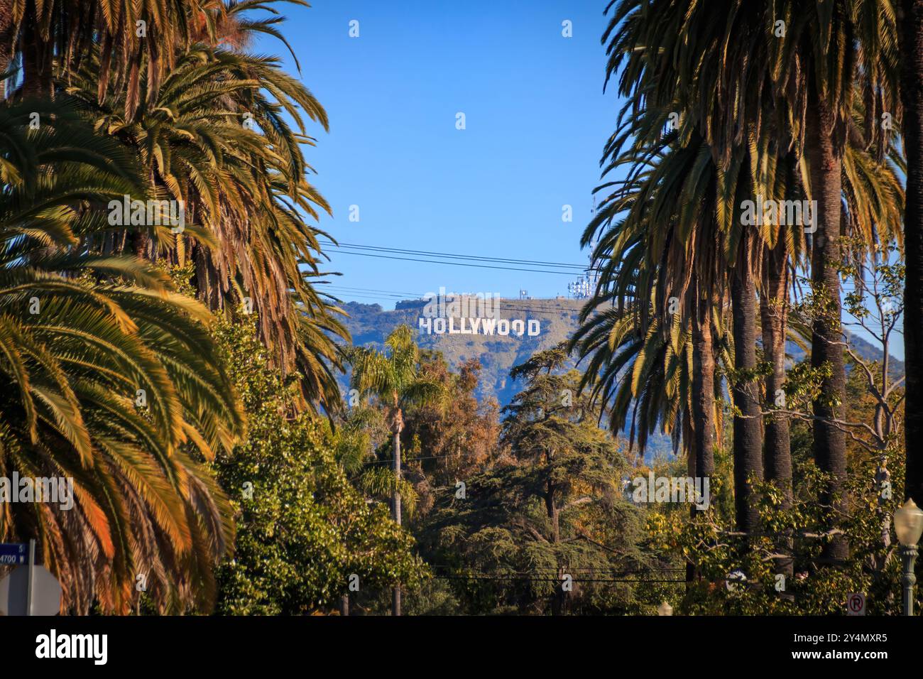 Scenic view of famous Hollywood sign in Los Angeles, California, USA ...