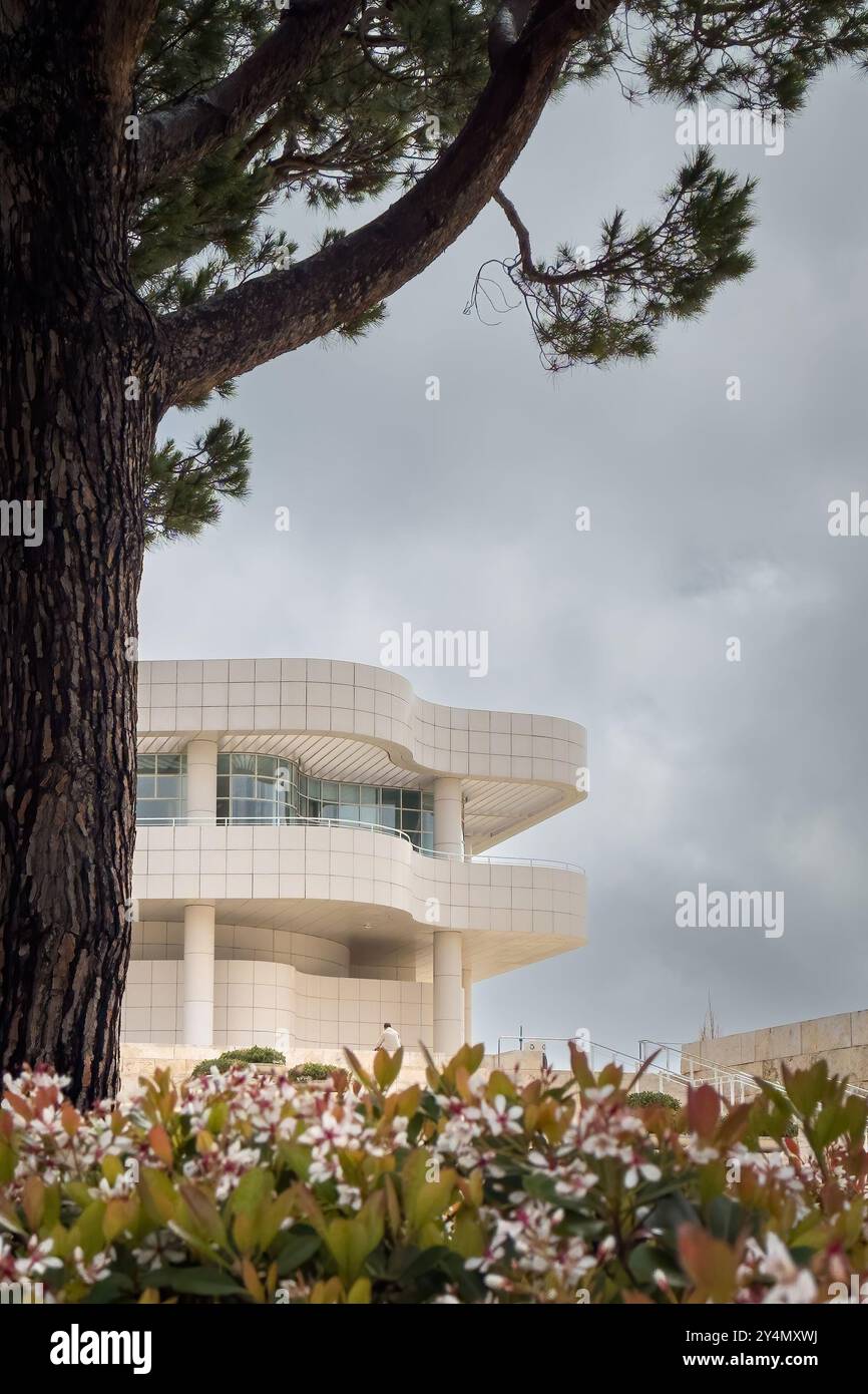 Los Angeles, USA - March 30, 2024: Facade of the Getty Center against ...