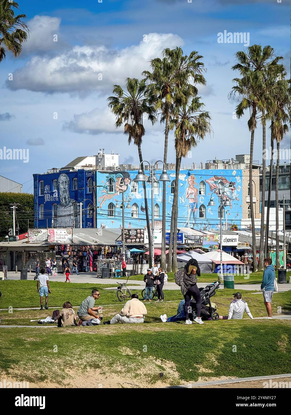 Venice Beach, USA - March 31, 2024: Incidental people infront of Venice ...