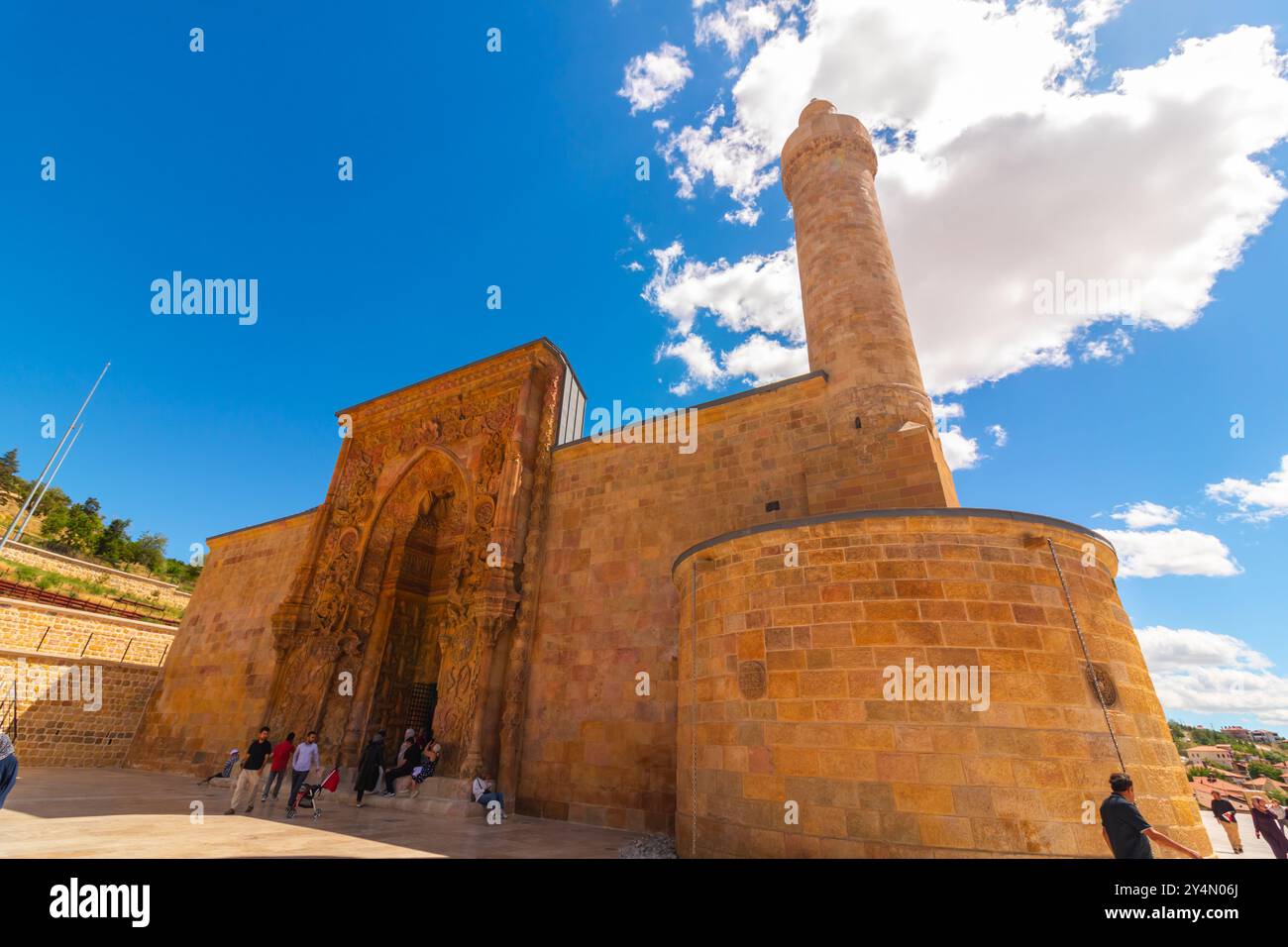 Great Mosque of Divrigi or Divrigi Ulu Camii with tourists. Sivas ...