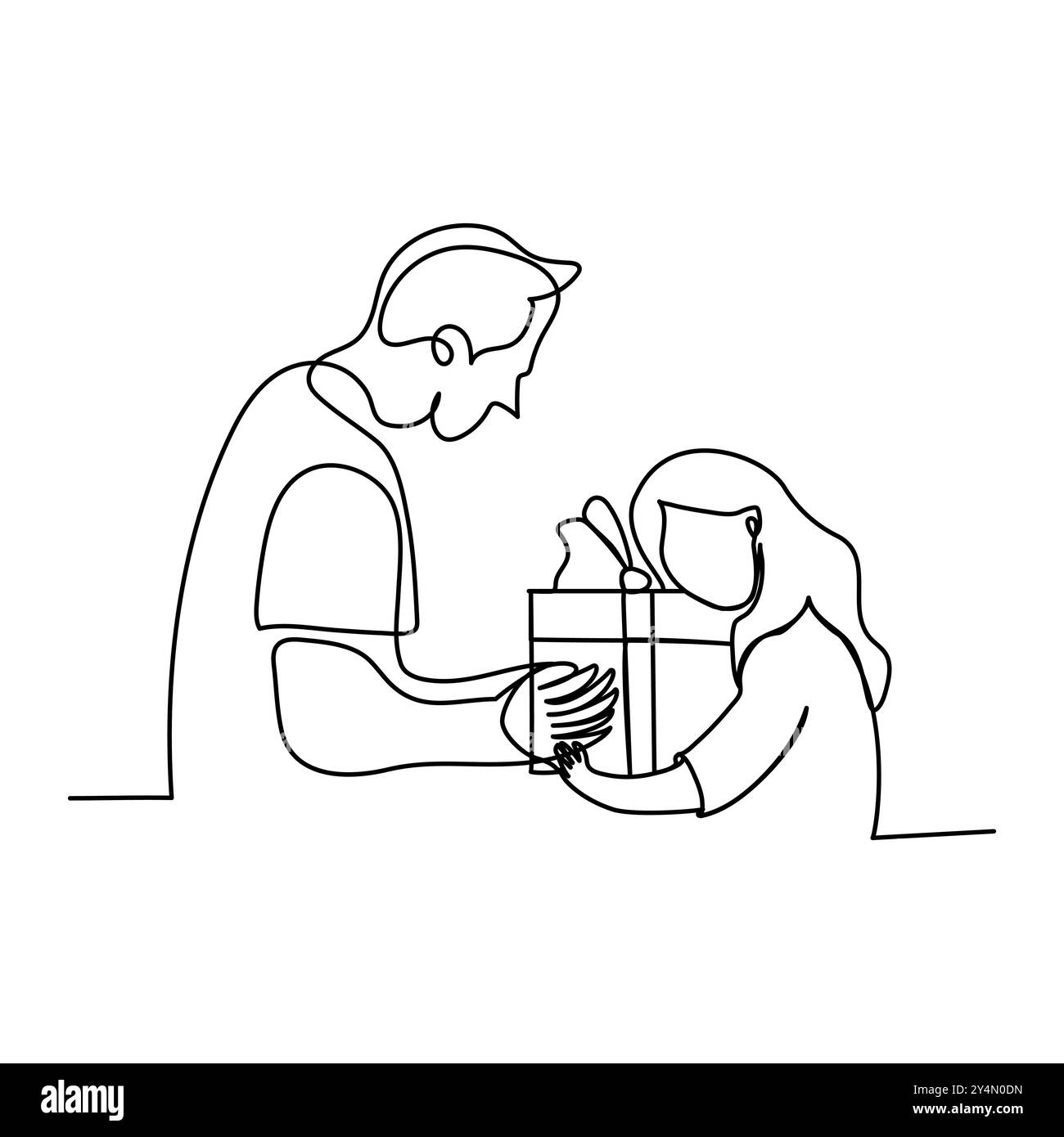 Hanging gift boxes. Continuous one line art drawing Line art drawing of ...