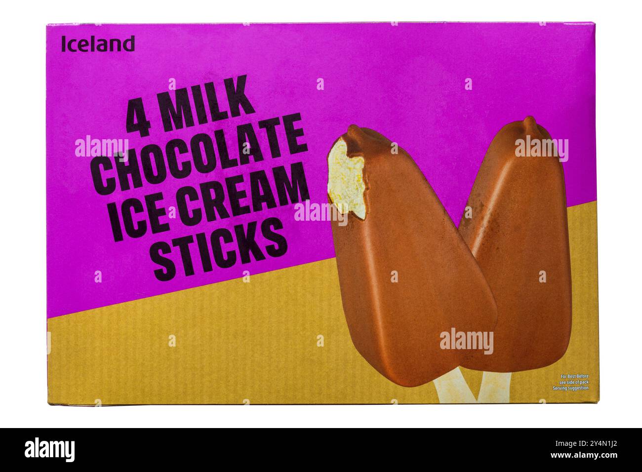 box of Iceland 4 Milk Chocolate Ice Cream Sticks ice creams isolated on ...