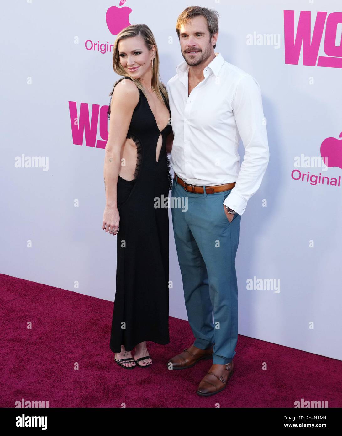 (L-R) Katie Cassidy and Stephen Huszar at The Apple Original Film WOLFS ...
