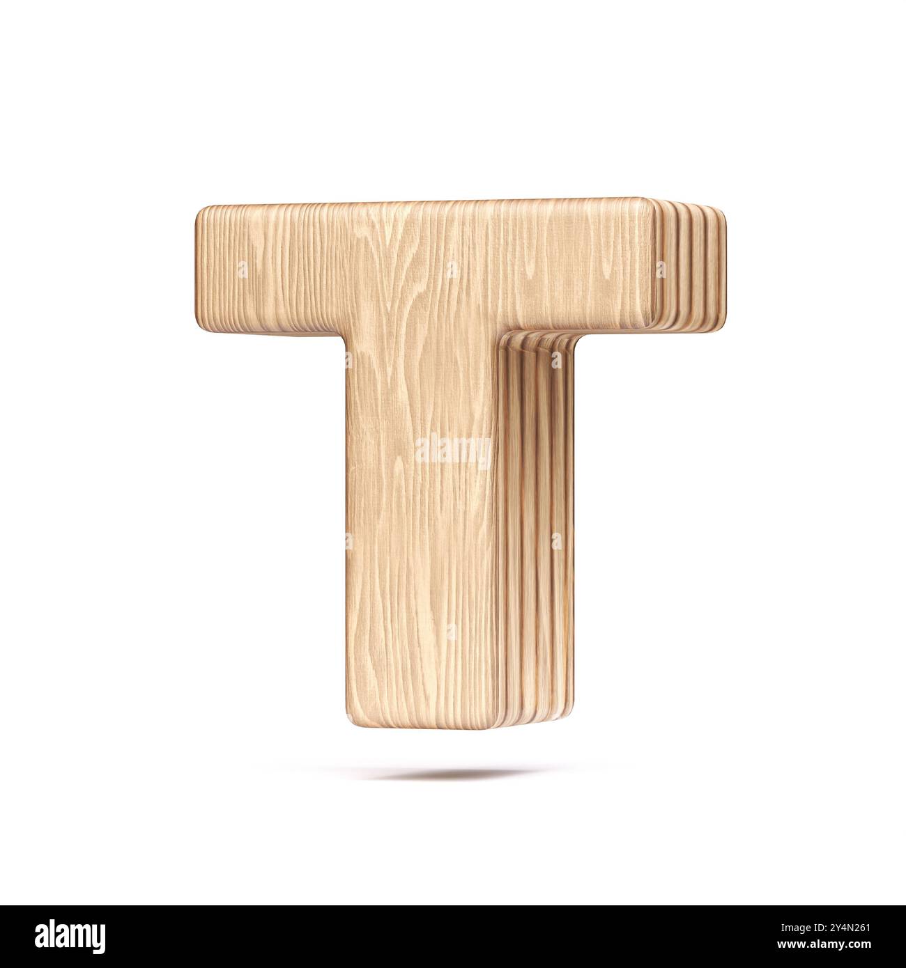 Plywood font Letter T 3D rendering illustration isolated on white background Stock Photo - Alamy