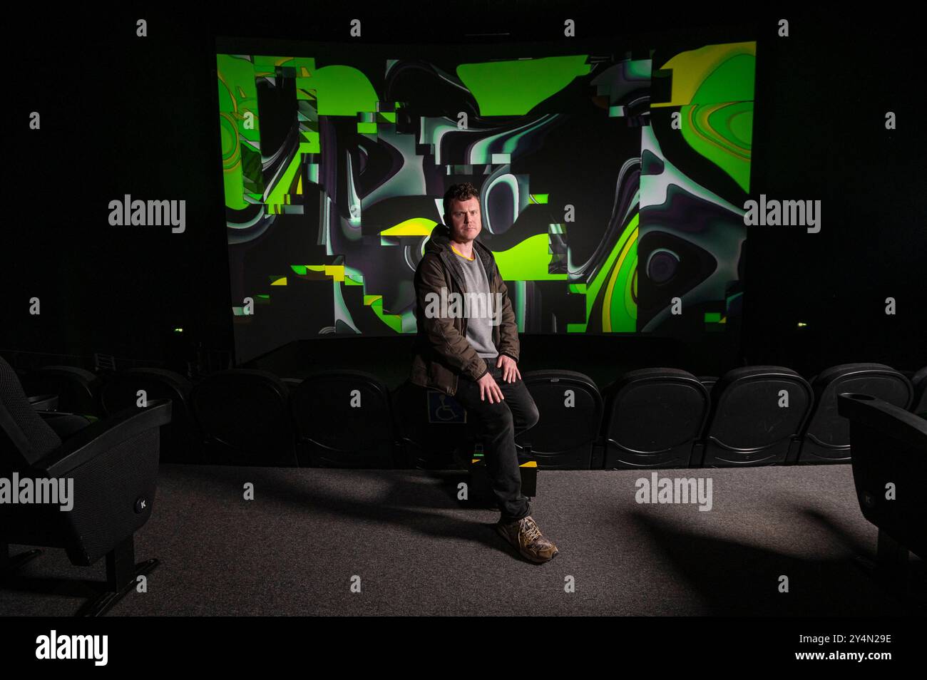 Glasgow artist Tom Scholefield with "Konx-om-Pax" at the IMAX, Scotland ...