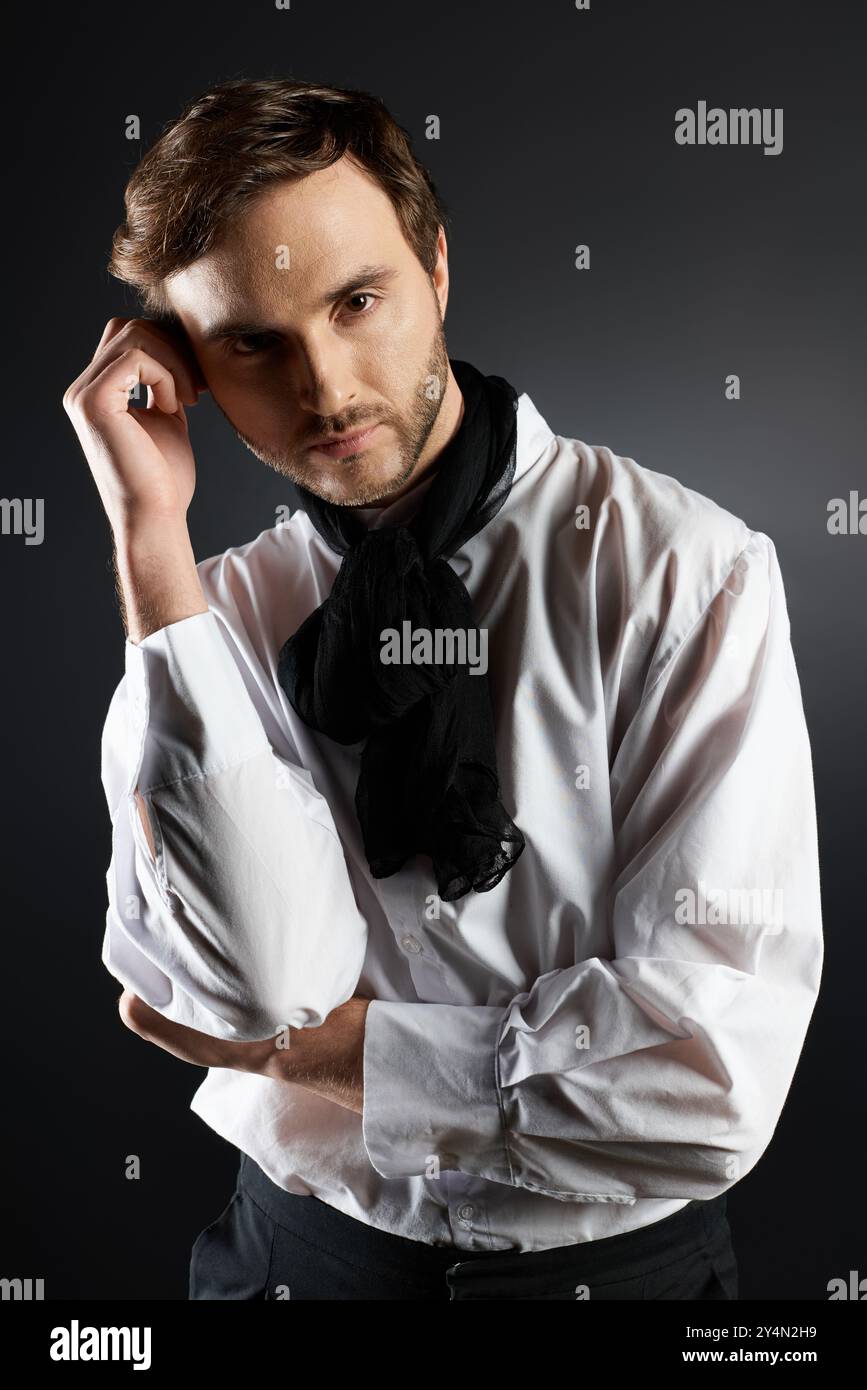 This stylish dandy showcases elegance and charm with a confident pose ...