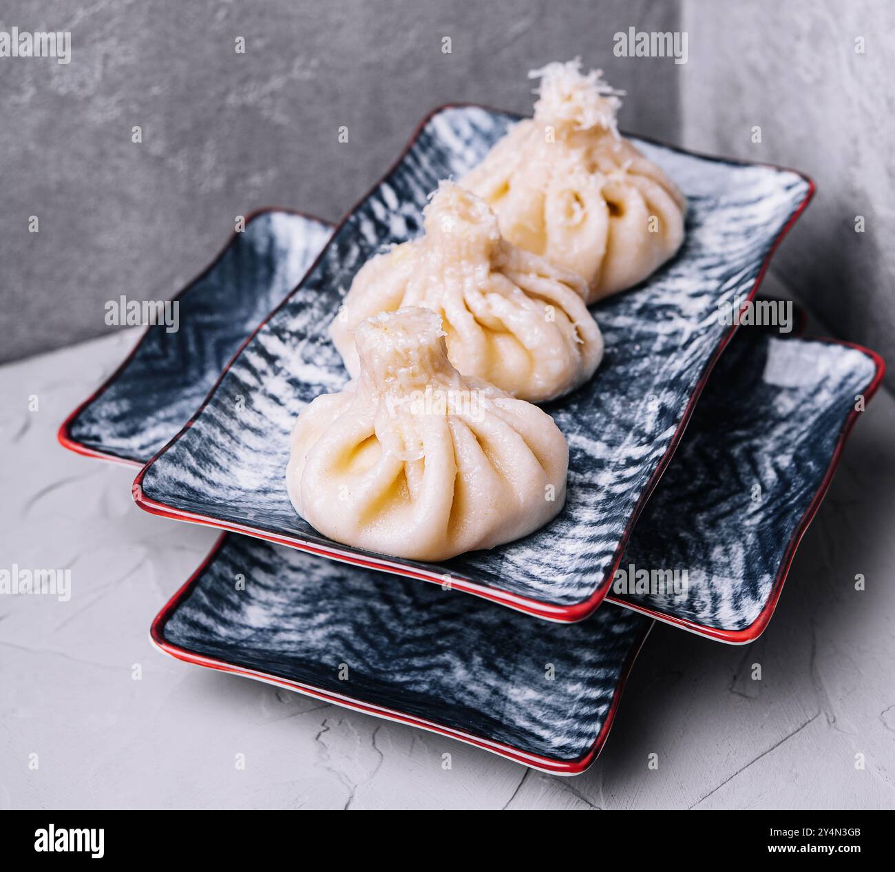 Georgian traditional khinkali dumplings with meat Stock Photo - Alamy