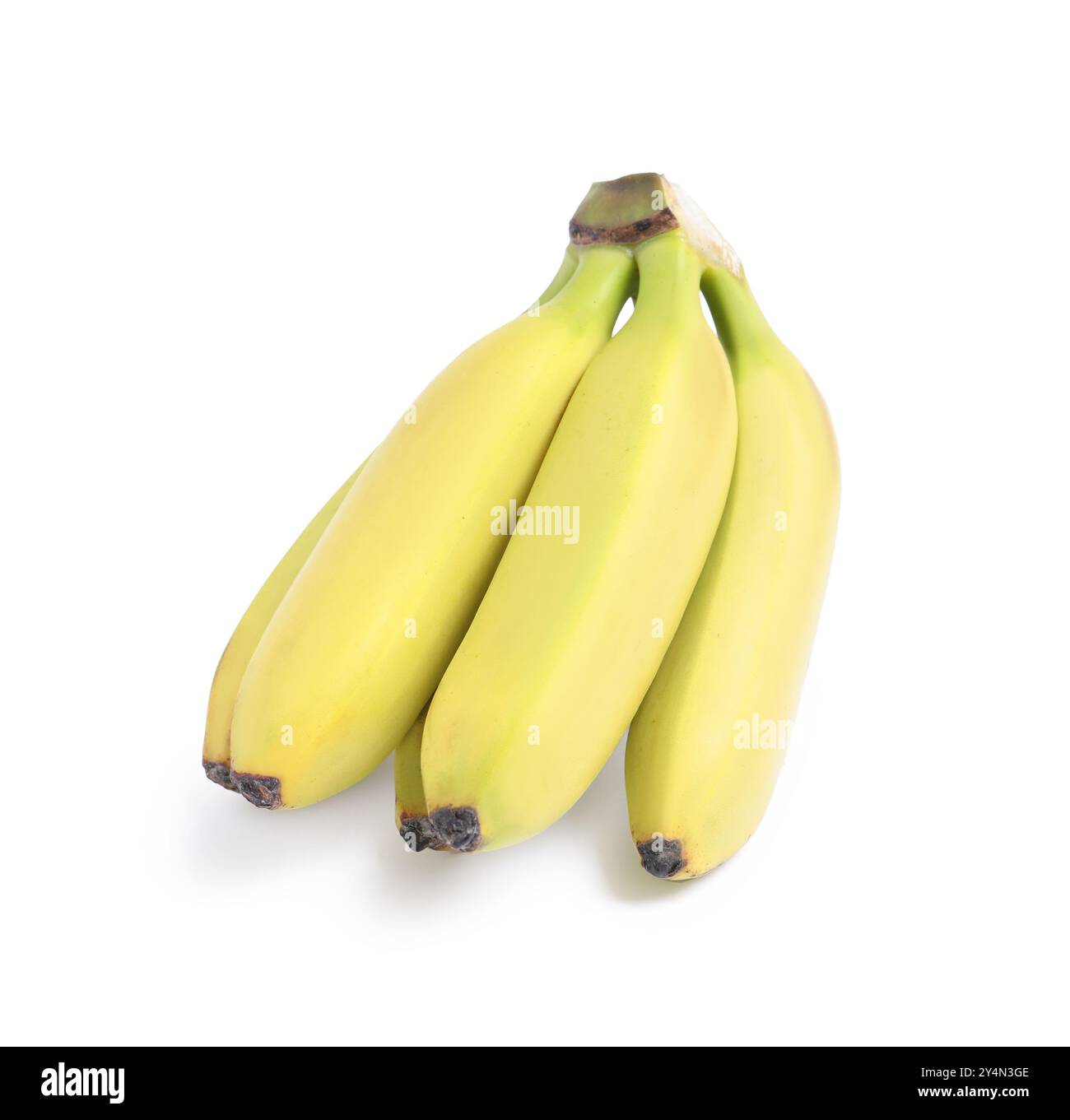Cluster of ripe baby bananas on white background Stock Photo - Alamy