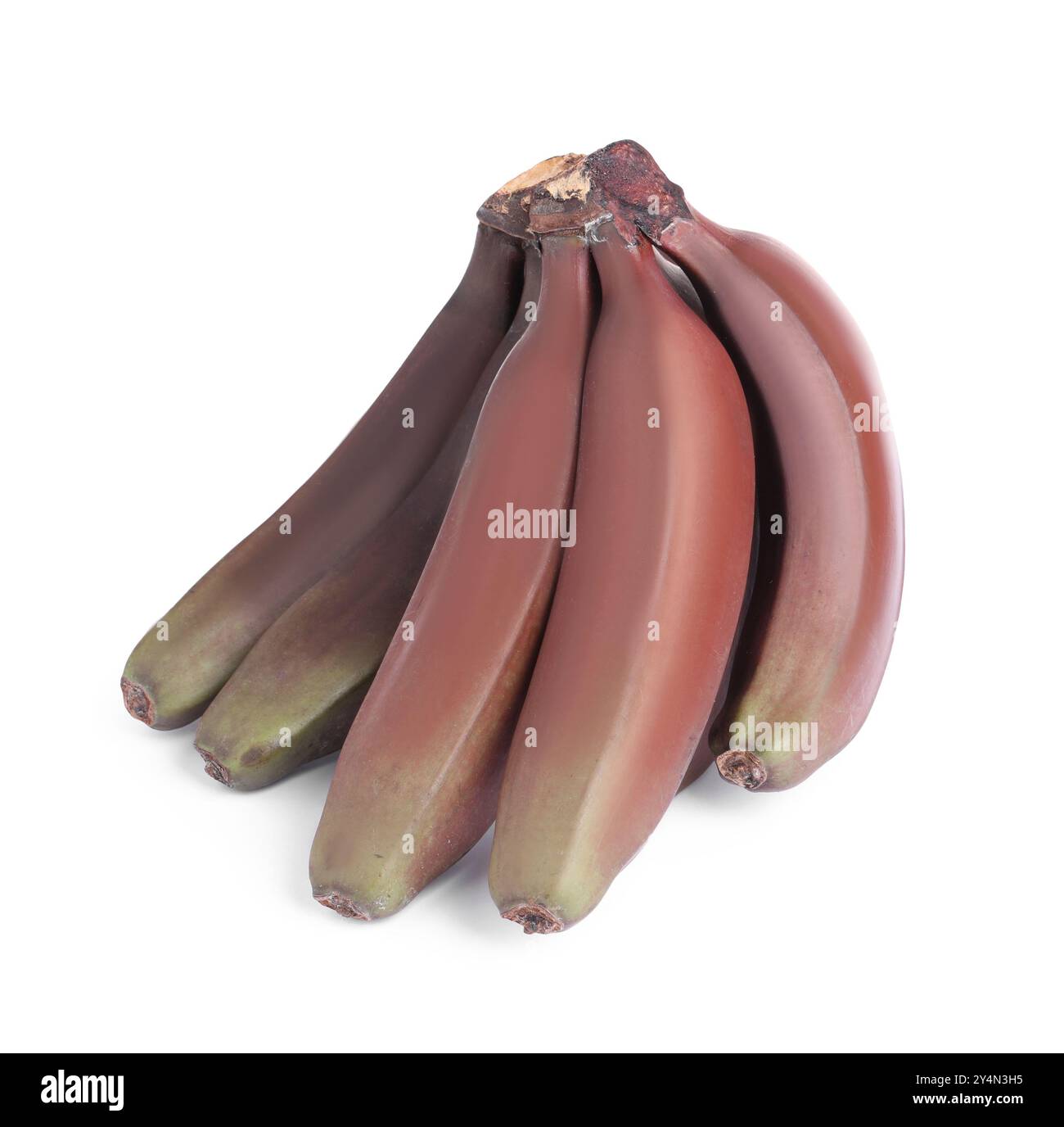 Delicious red baby bananas on white background Stock Photo - Alamy