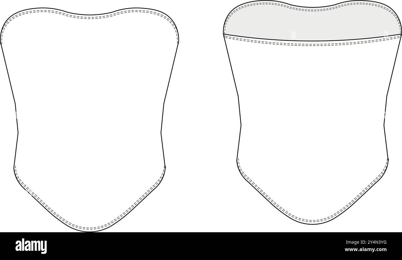 basic strapless sleeveless diamond blouse bustier template technical ...