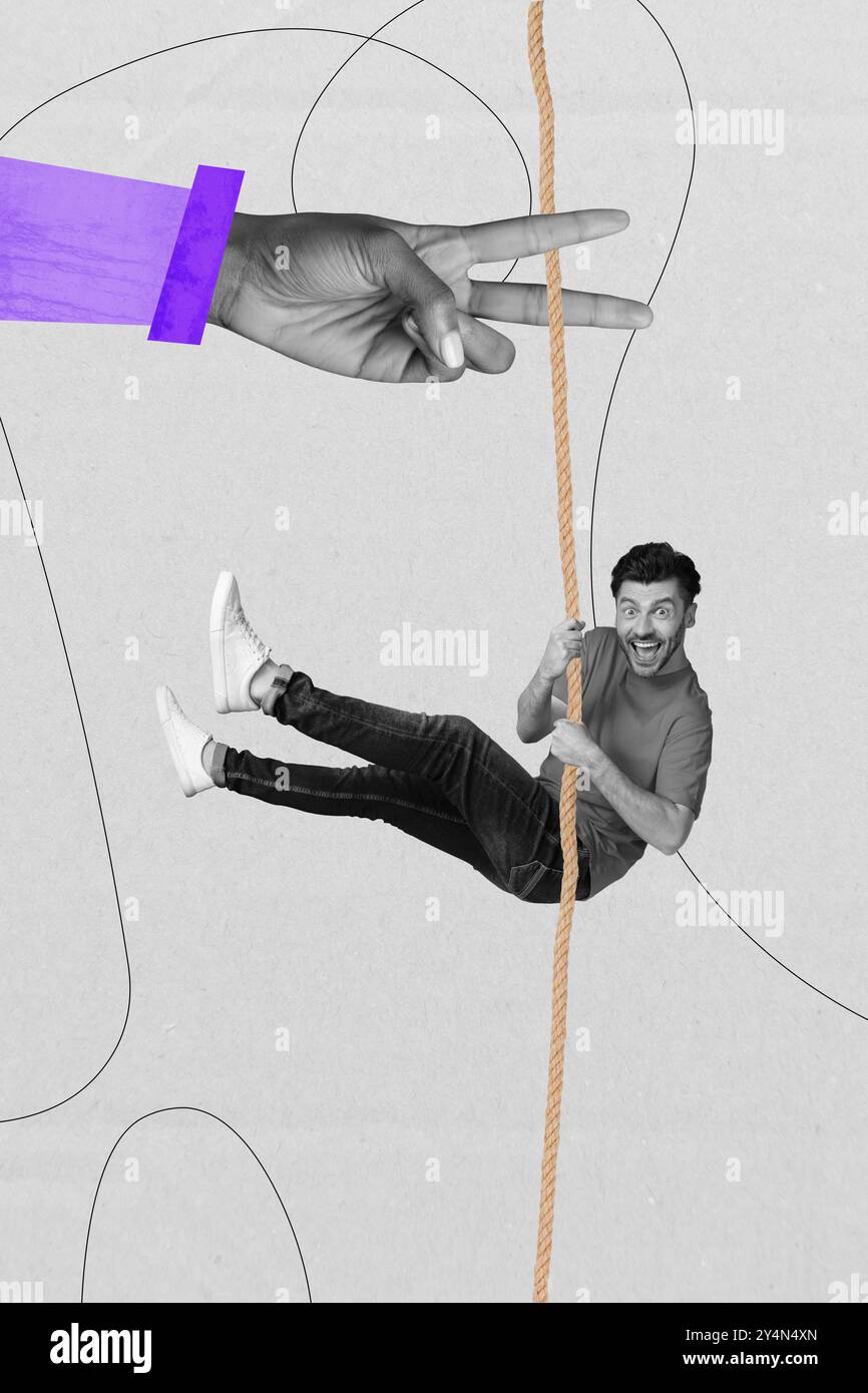 Composite trend artwork 3D sketch image photo collage of huge hand ...