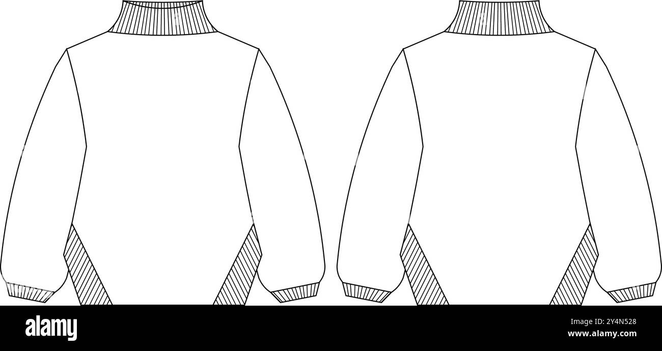 turtleneck ribbed half sleeve with open sides slouchy sweater knitwear ...