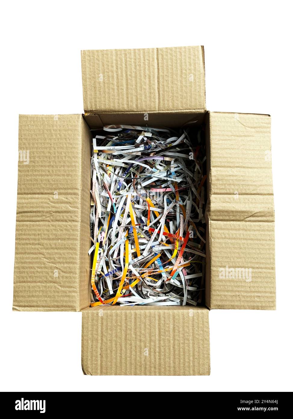 Isolated carton box on white background. Flat lay a long shape carton ...