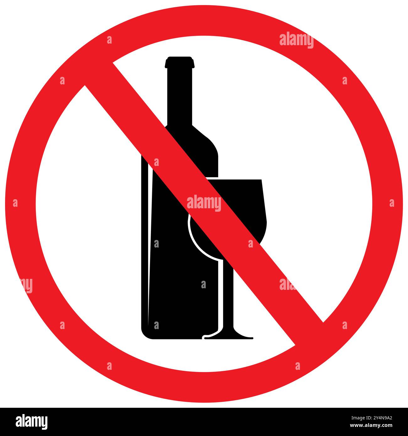 No alcohol sign, no alcoholic beverages or liquor consumption ...