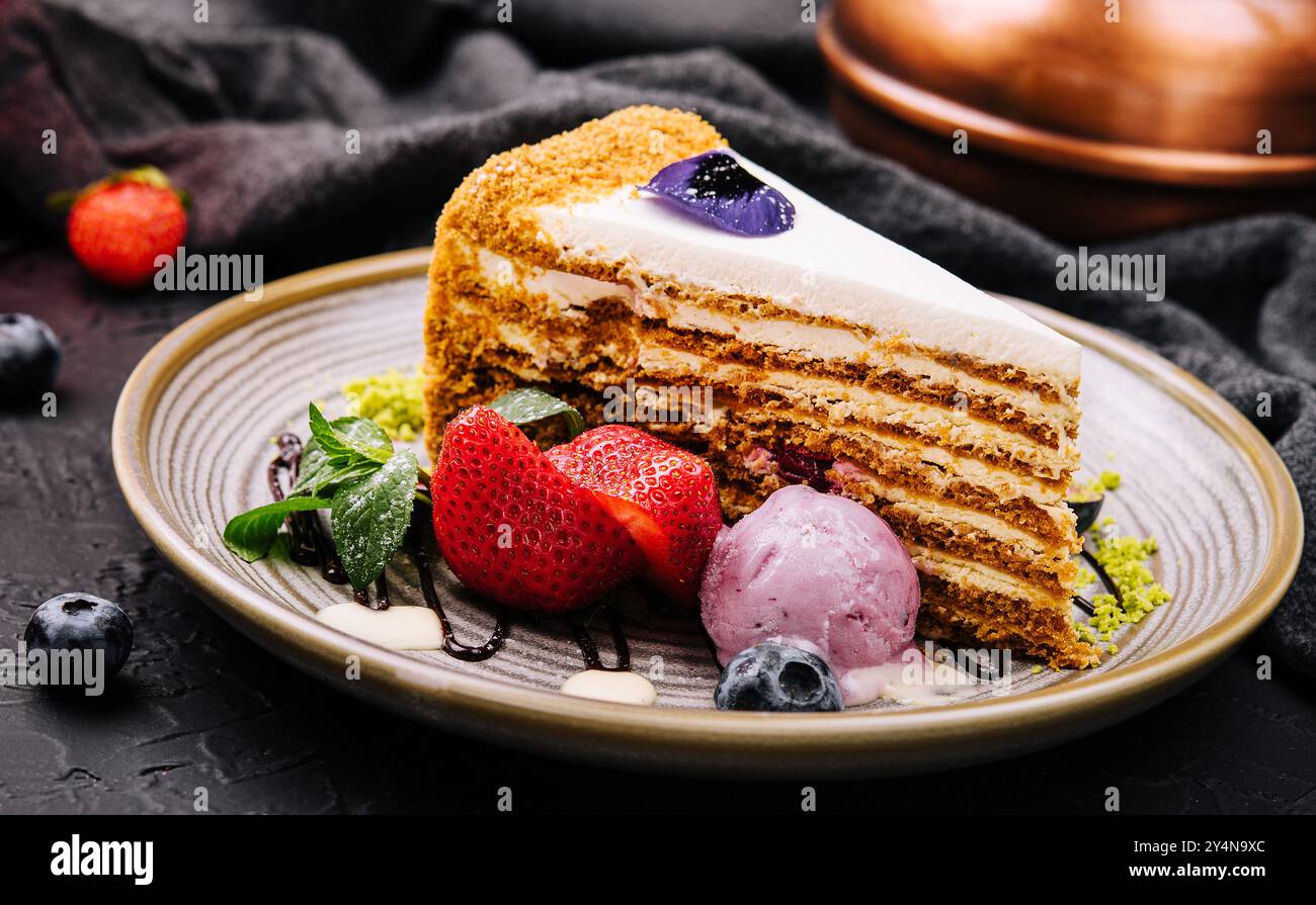 Cake napoleon multi layered hi-res stock photography and images - Alamy